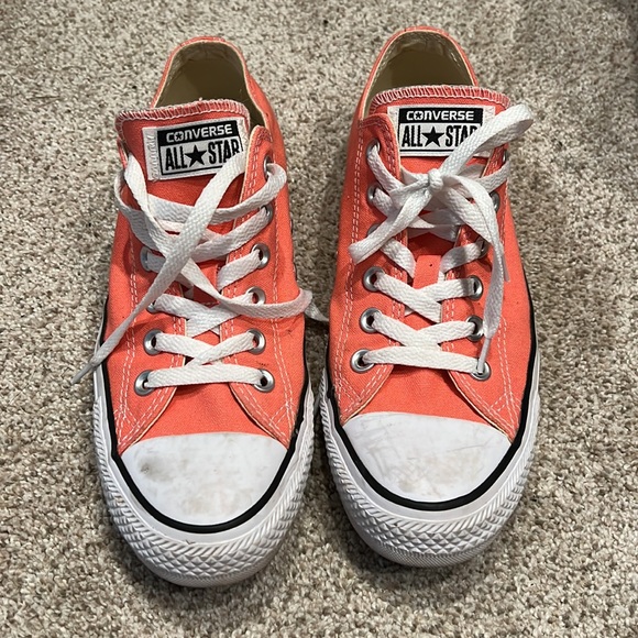 Converse | Shoes | Coralpeachpink Lowtop Converse Size 8 | Poshmark